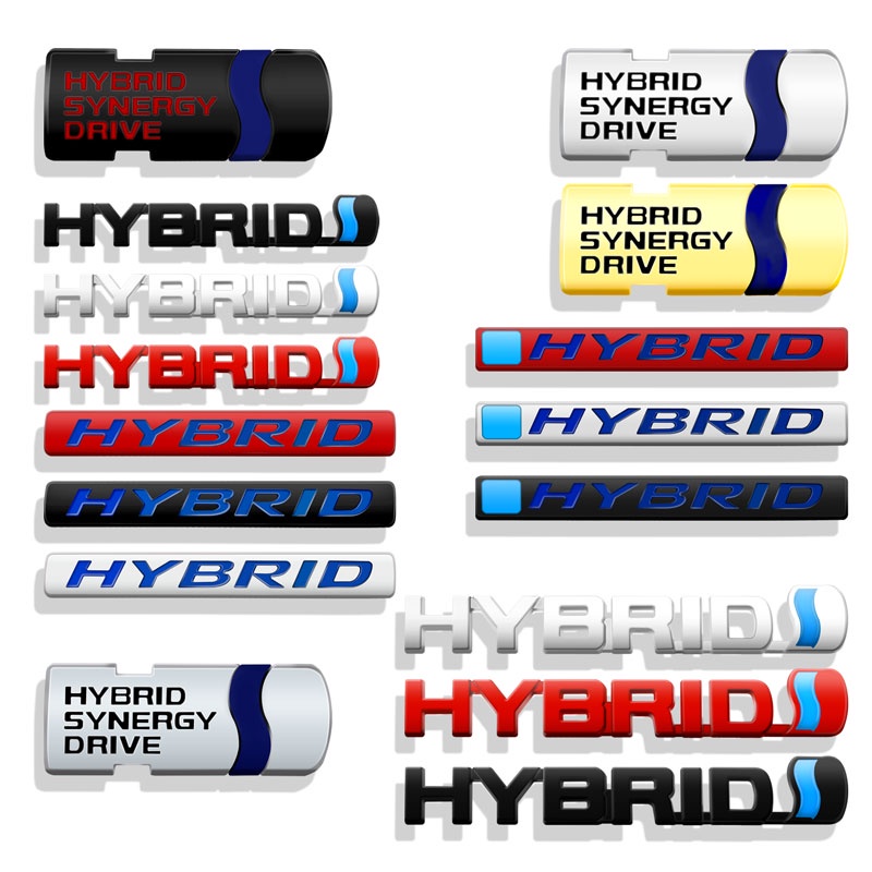 1Pcs 3D Chrome Metal HYBRID Emblem Hybrid Synergy Drive Badge Car Tail ...
