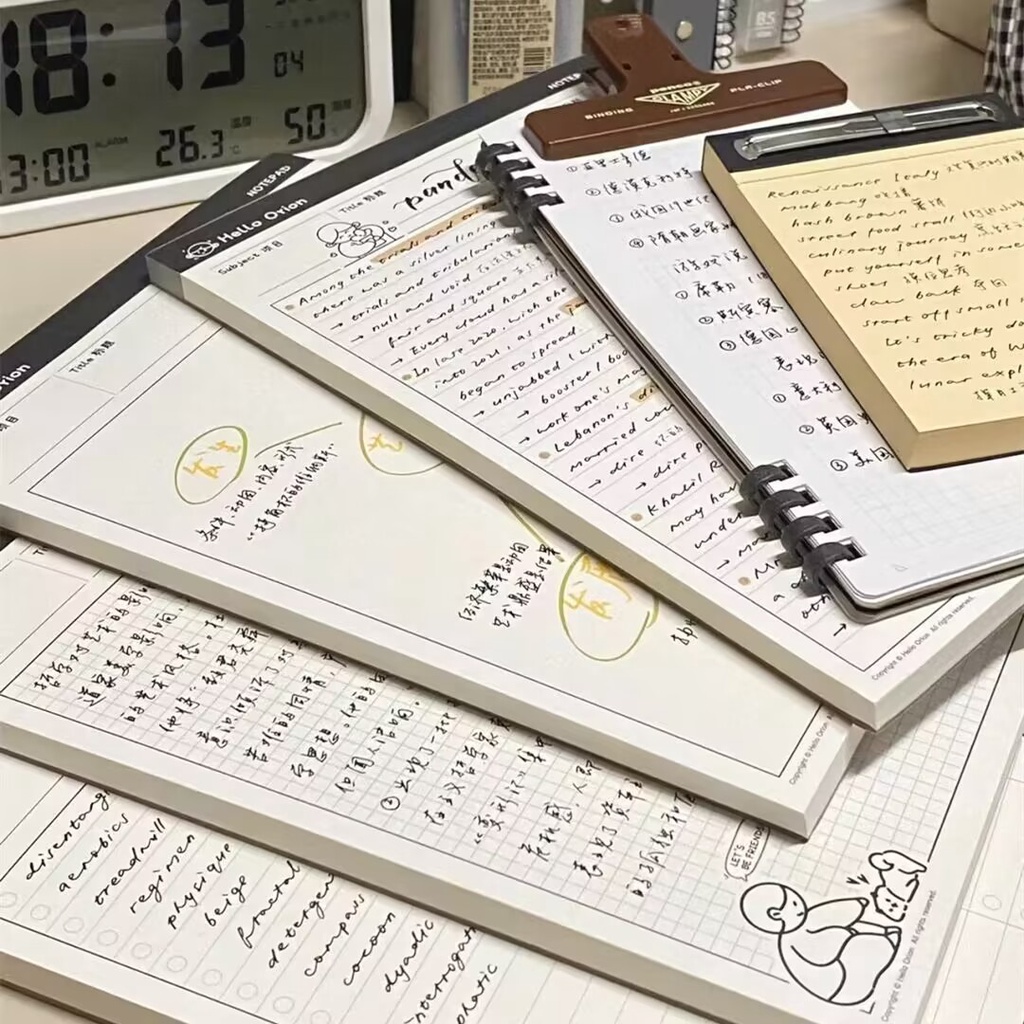 Ohaya 50 sheets B5 Blank Horizontal Notebook Vocabulary Notebook Plan Schedule Planner Notepad ...