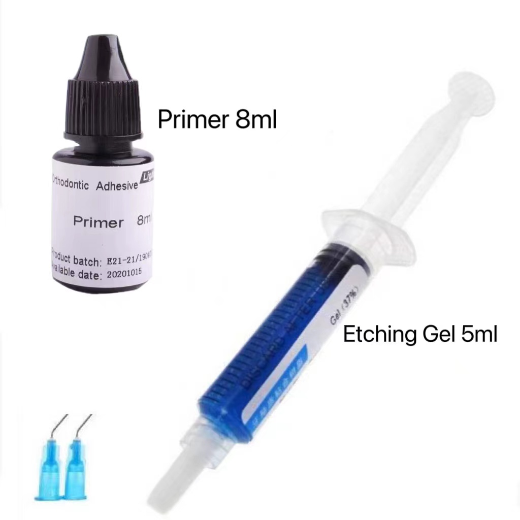 8ml/bottle Dental Orthodontic Bonding Adhesive Light Cure Primer And Etching Gel 5ml Dental ...