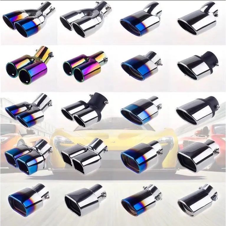 Car tail throat exhaust pipe tail throat Exhaust tip titanium plug and ...