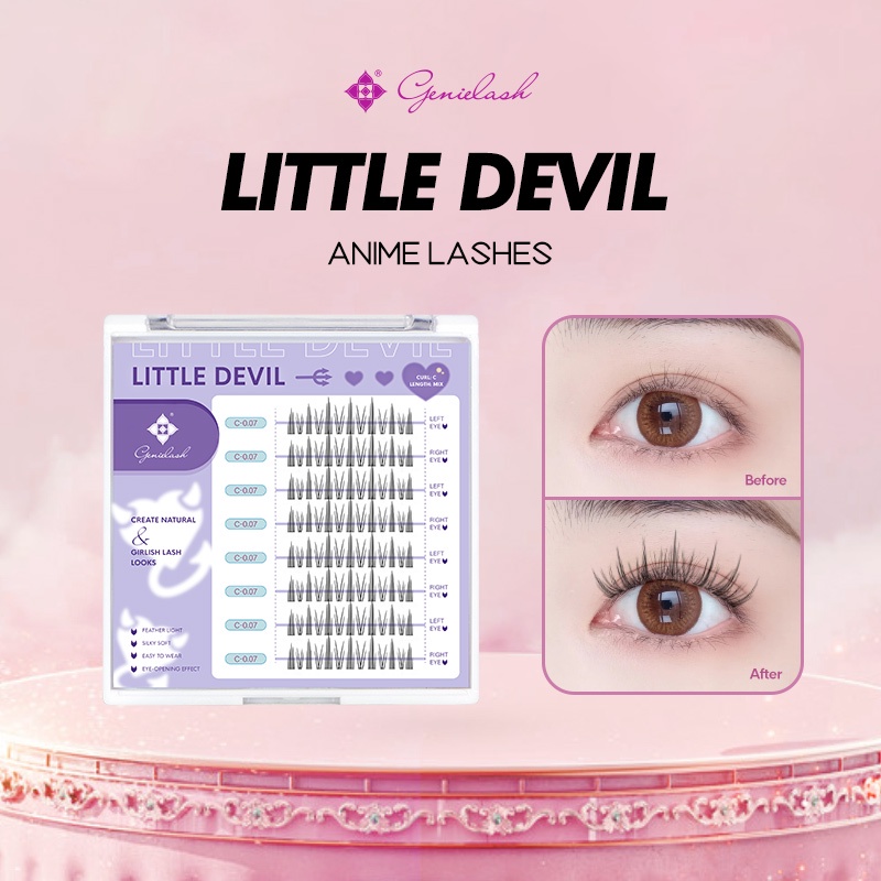 GENIELASH Little Devil Natural Segmented False Eyelash Fairy Eyelashes ...