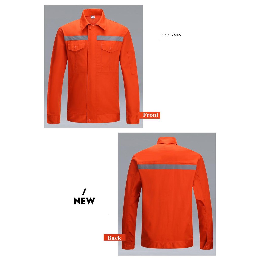 Unisex Reflective Safety Jacket - Long Sleeve PPE Work Coverall for ...