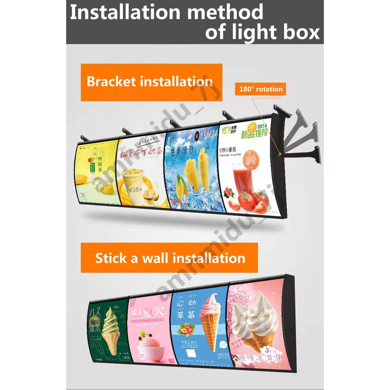 led lightbox signboard Indoor led lightbox restaurant hanging light led ...