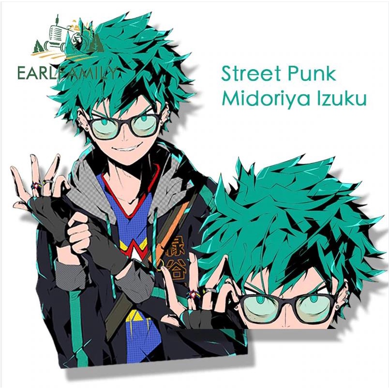EARLFAMILY Street Punk Midoriya Izuku Fanart Peeker Car Sticker Anime ...