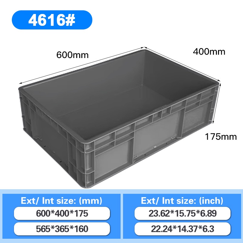 LEADLOONG -EU Crate Europe Standard Solid Box Plastic Container Factories Transport Use Square ...