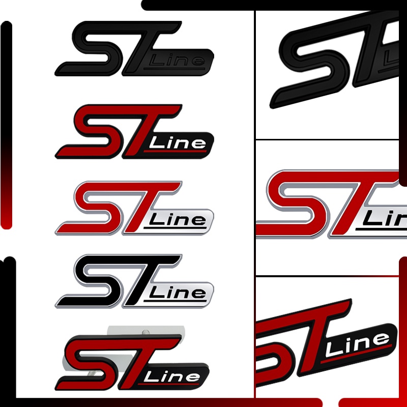 Metal For Ford ST-LINE Grille Emblem Kuga Edge Fiesta Focus X Edition ...