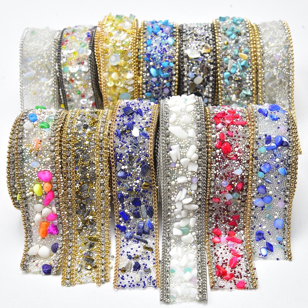 50CM 100CM rhinestone trim 2.5cm width crystal stone belt wedding dress ...