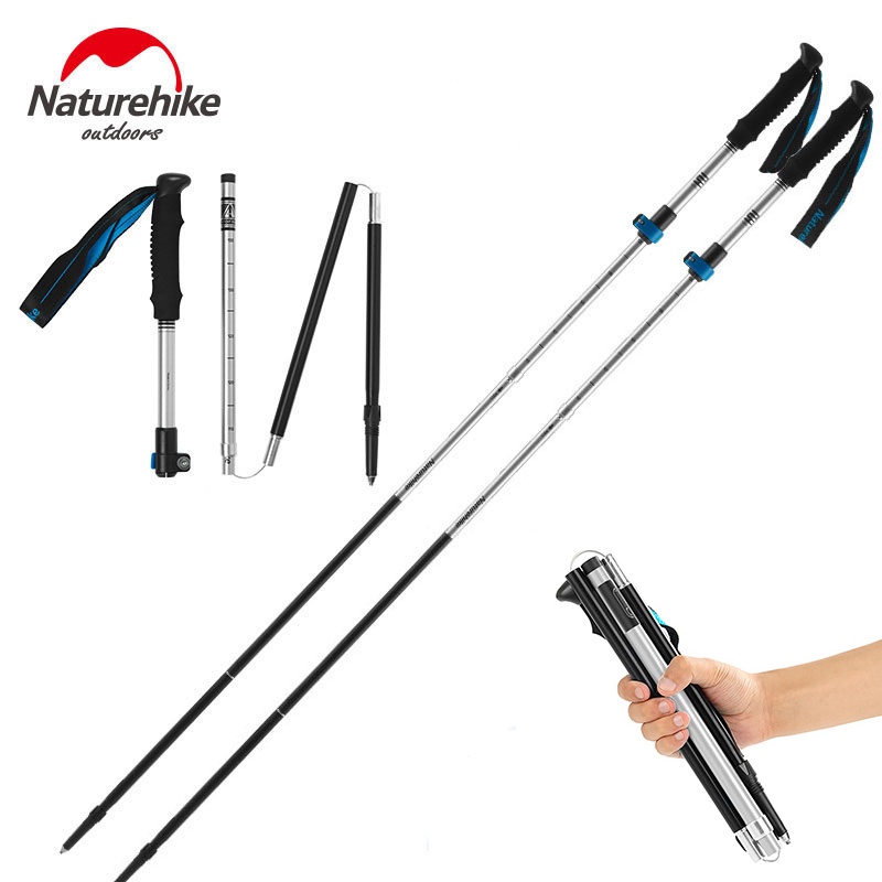 Naturehike Trekking Poles Foldable Collapsible Hiking Stick Five ...