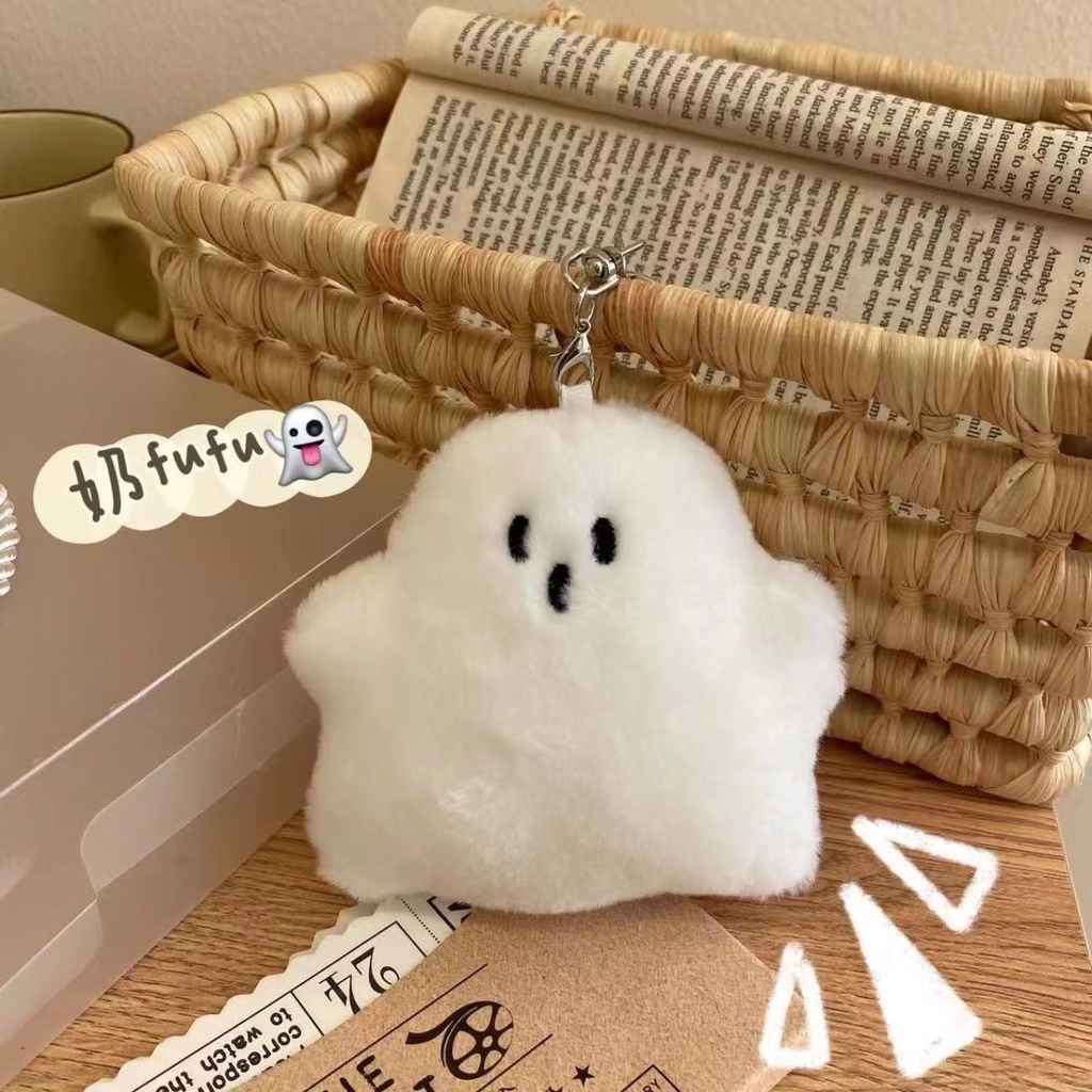 Cute Little White Ghost Keychain Creative Doll Bag Pendant Doll Plush ...