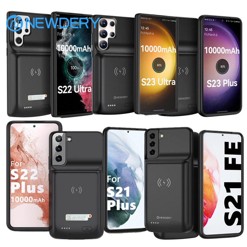 NEWDERY S23 Wireless Battery Case For Samsung Galaxy S23 S22 Ultra 21FE ...