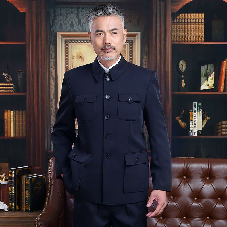 Ready stock！Middle-Aged And Elderly Men S Zhongshan Suit Spring Autumn ...