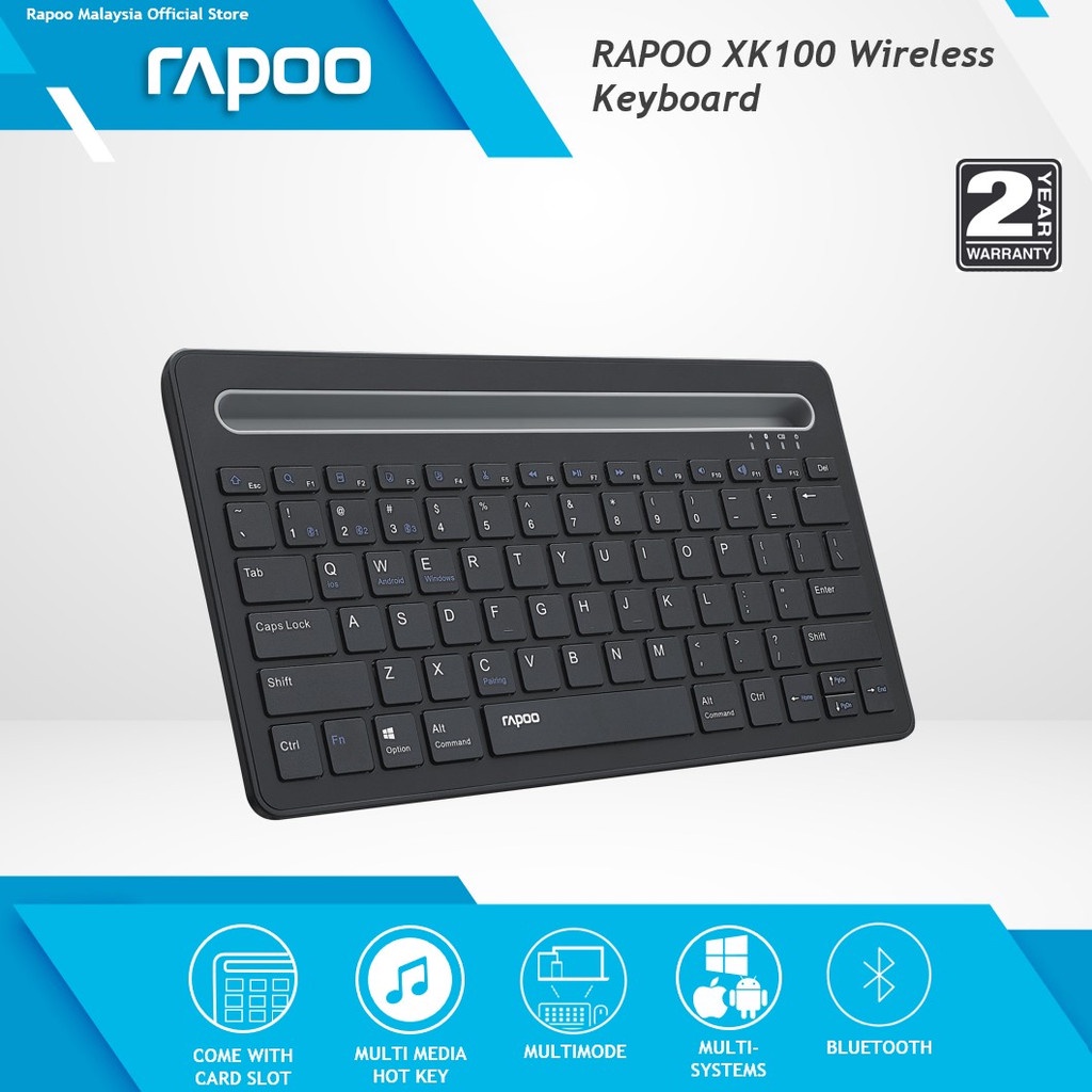 Rapoo XK100 Bluetooth Wireless Keyboard Bluetooth Office Business ...