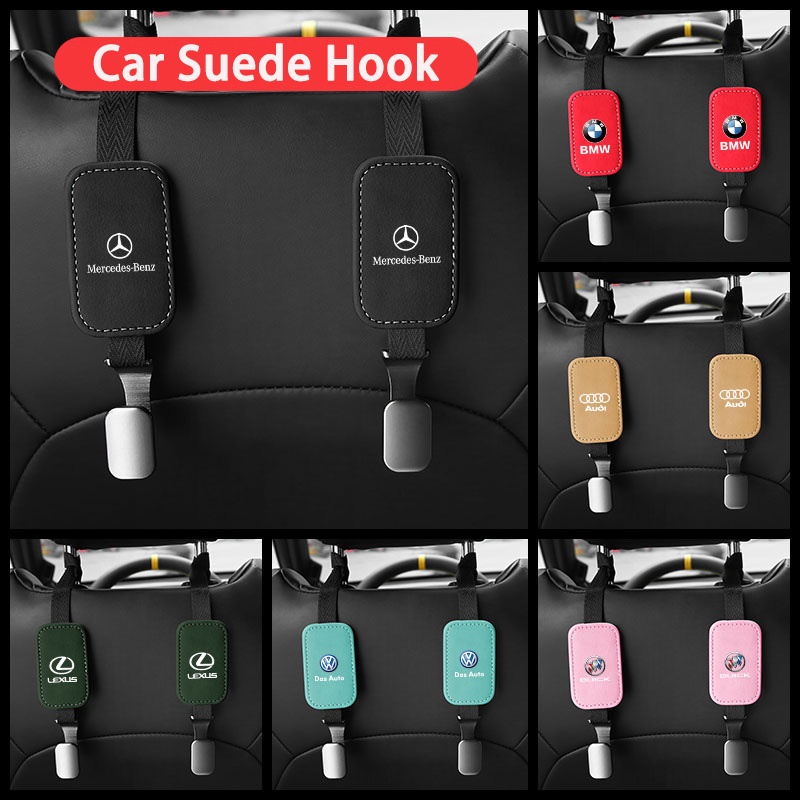 Suede High-End Car Seat Back Hook, Rear Metal Hook, Hidden Car Hook ...