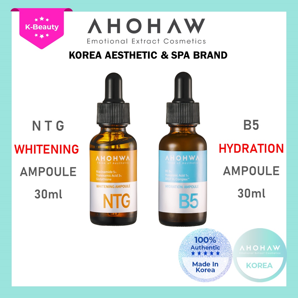 AHOHWA NTG WHITENING AMPOULE / B5 HYDRATION AMPOULE 30ml | brightening ...