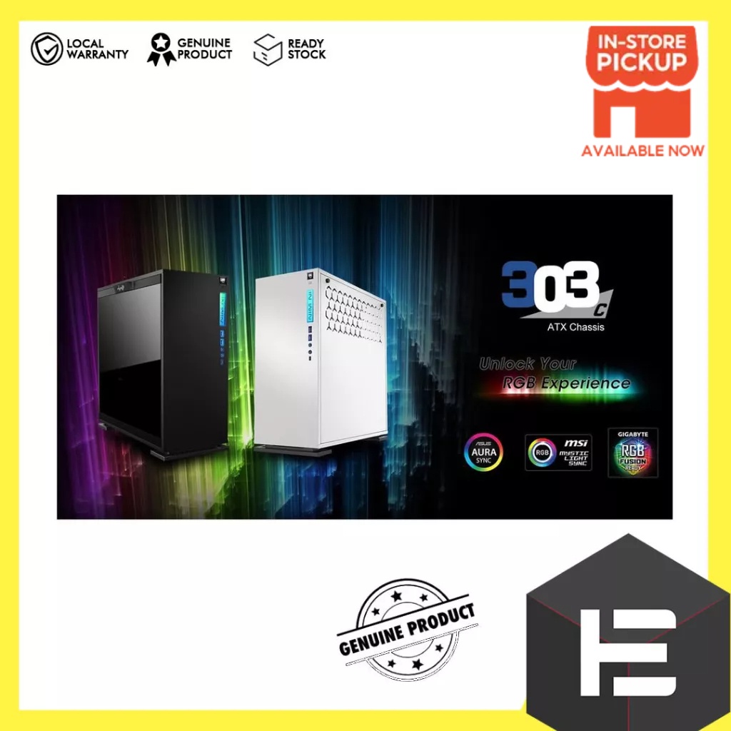 Inwin 303C RGB TG ATX Chassis ( Black / White ) | Shopee Singapore