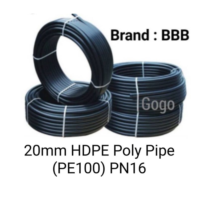 20mm High Density Polyethylene HDPE Poly Pipe PE100 PN16 | Shopee Singapore