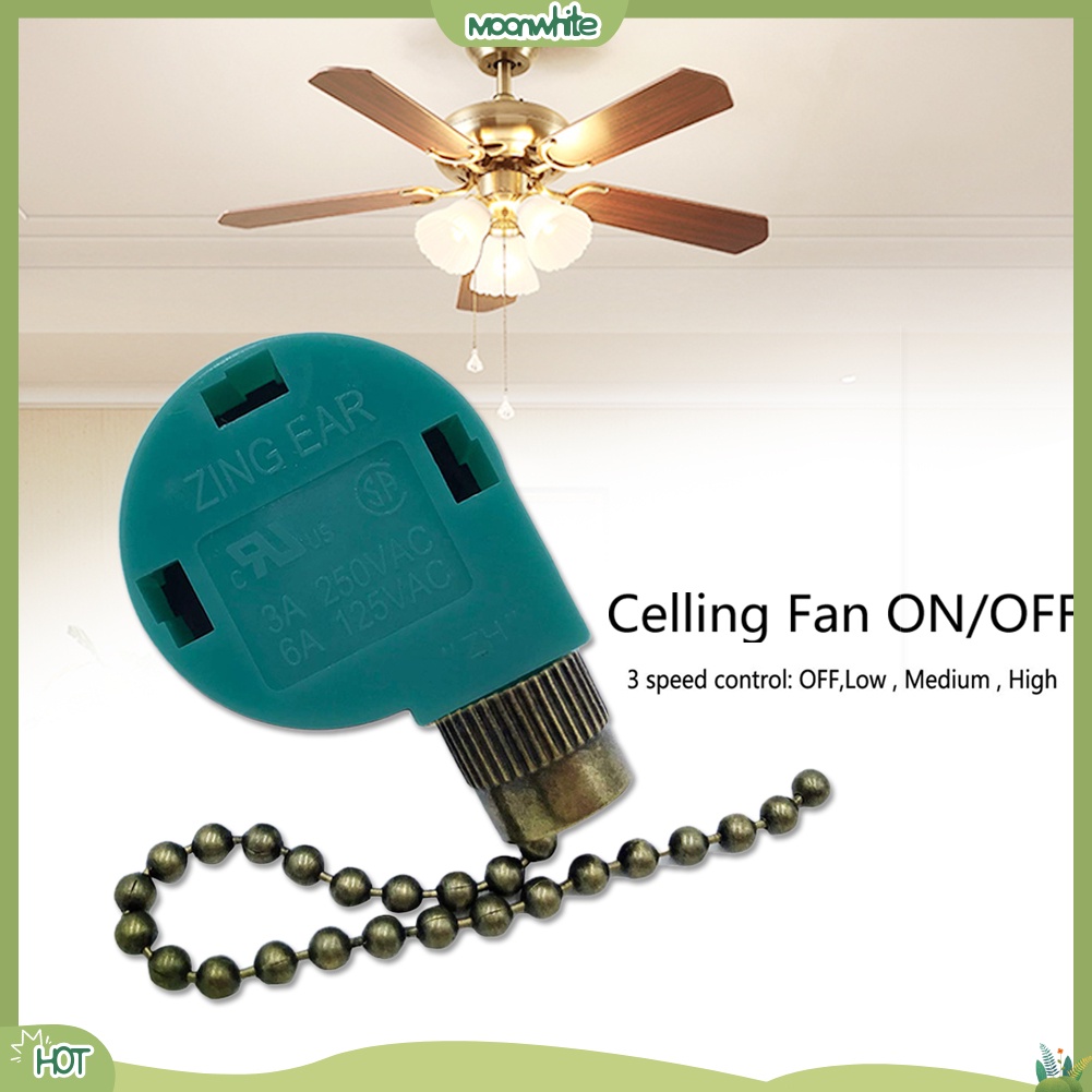 (MOONWHITE) EU/US Replacement Adjustable Speed Pull Chain Ceiling Fan ...