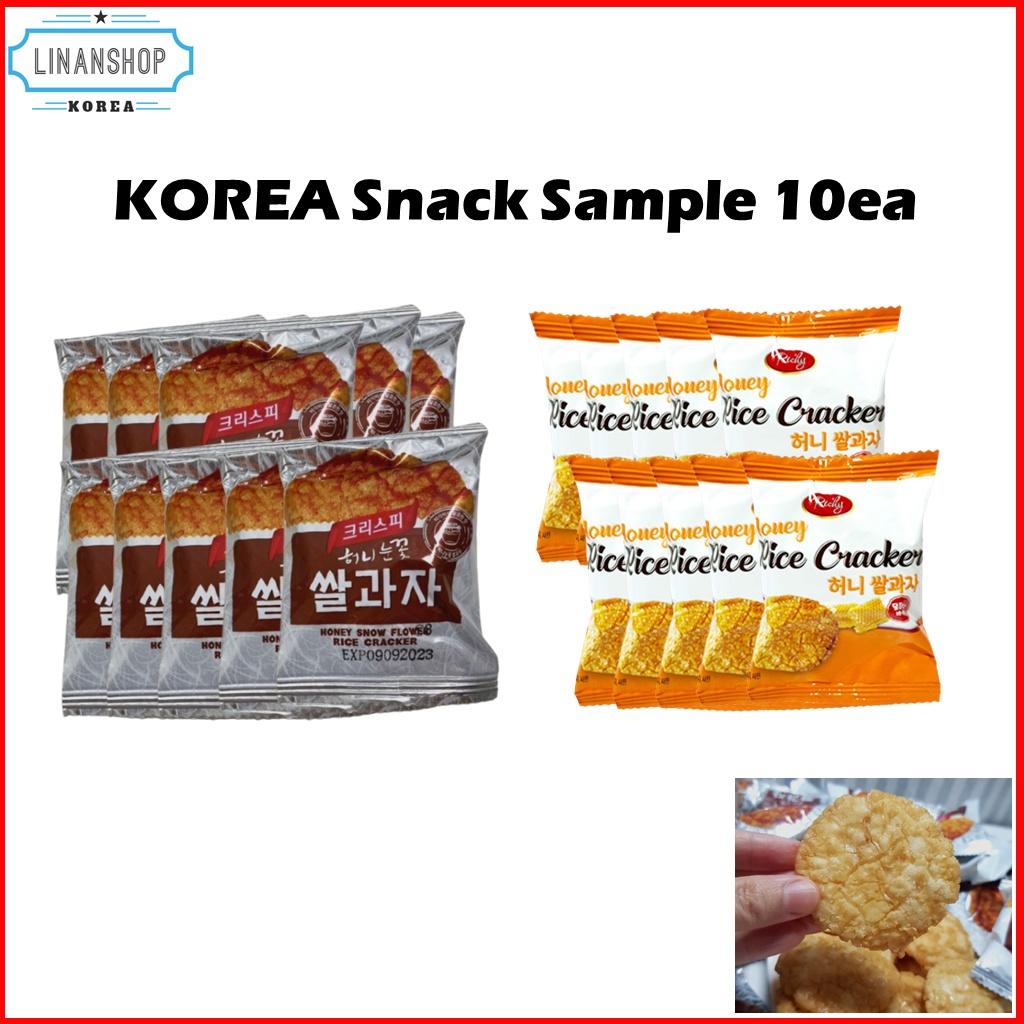 KOREA Snack Rice Cracker Cookies Sample 10ea set, Honey Snow Flower ...
