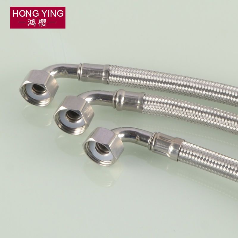 【现货】304 stainless steel braided pipe, 4-point inner thread elbow, union ...