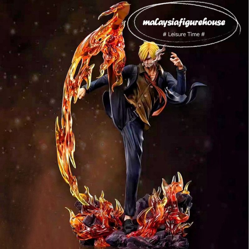 35CM ONE PIECE WIFI VINSMOKE SANJI DEVIL KICK COPY RESIN GK FIGURE ...