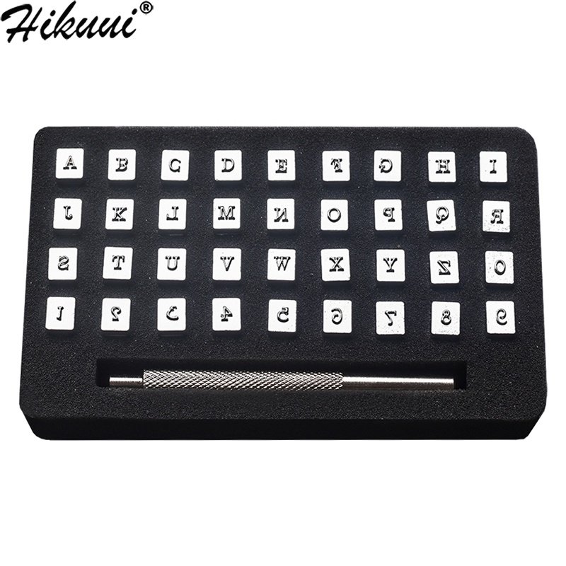 36Pcs Alphabet Letter Number Stamper Set 3mm/6mm Stamping Puncher Head ...