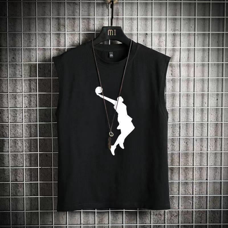 Summer Basketball Sleeveless T-shirt Men's Loose Tank Top Hurdling Kobe ...