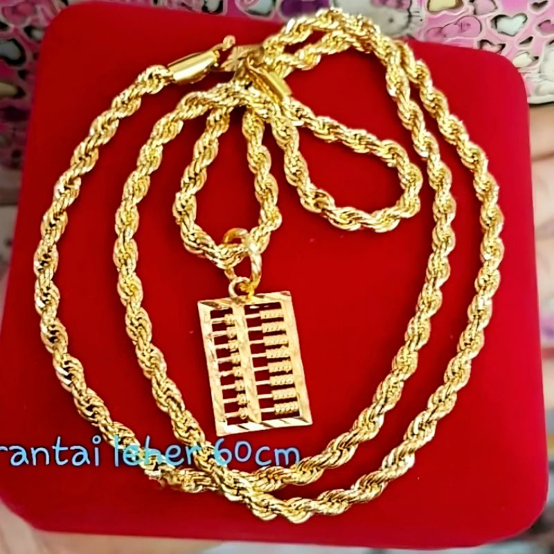 COP 916 PERSIS EMAS KOREA RANTAI LEHER ( NECKLACE ) | Shopee Singapore