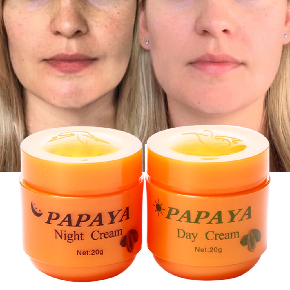 FEIQUE 2in1 Papaya Face Cream Set Powerful Whitening Freckle Removing ...