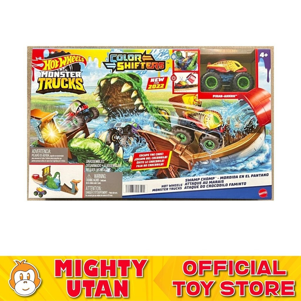 Hot Wheels Monster Truck Swamp Chomp Playset Toys for Kids Boys Girls ...