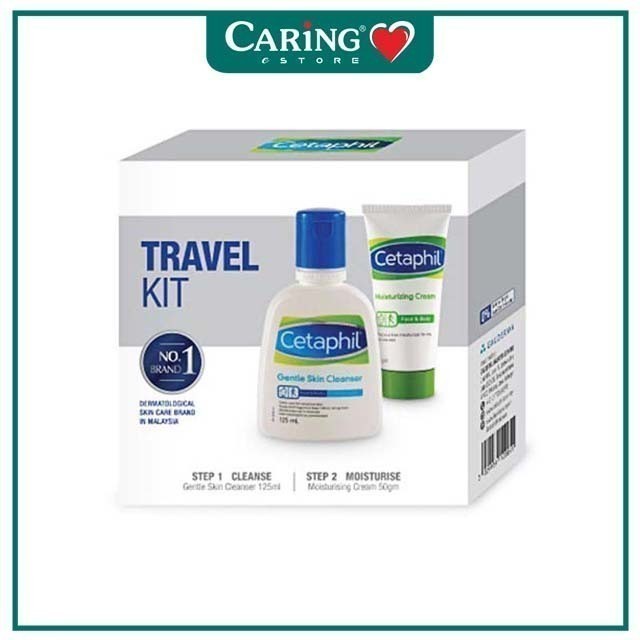 CETAPHIL TRAVEL KIT - GENTLE SKIN CLEANSER 125ML + MOISTURIZING CREAM ...
