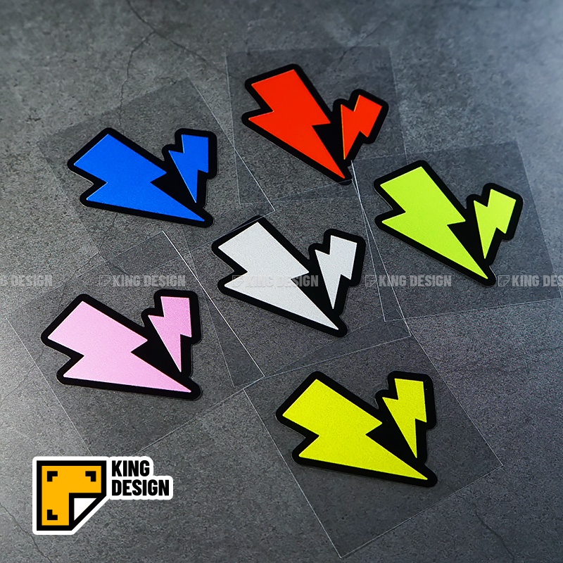 King Car Stickers Cute Colorful Small Lightning Unique Reflective ...