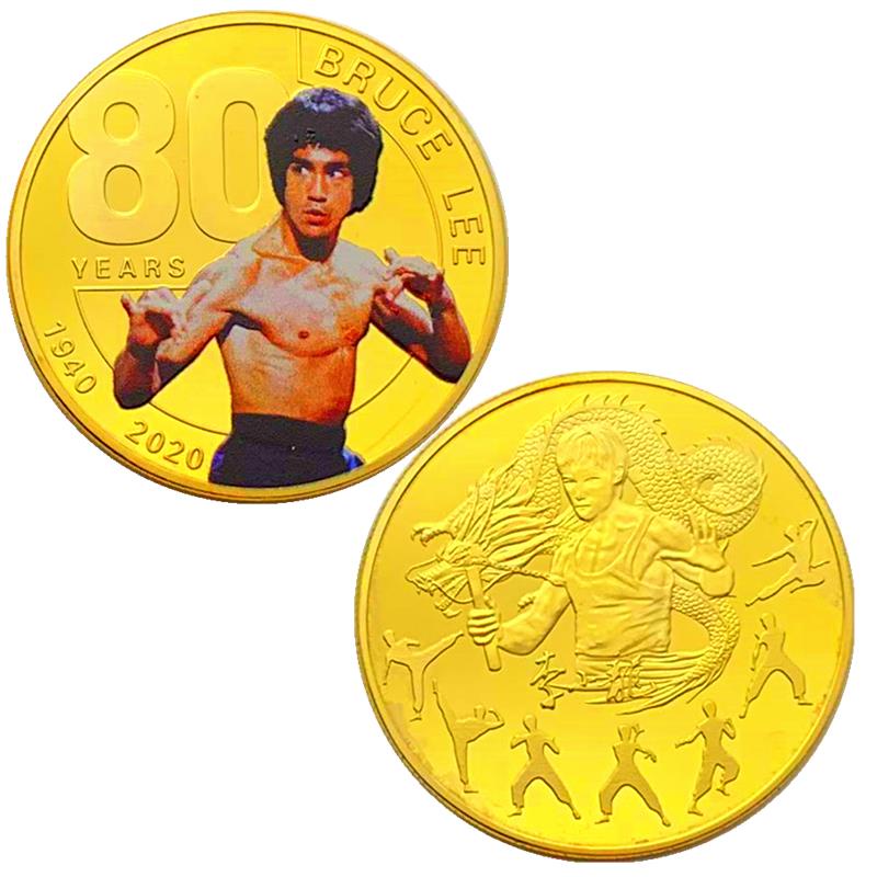 Chinese Kung Fu Dragon's Descendant Bruce Lee 80th Anniversary Gold ...