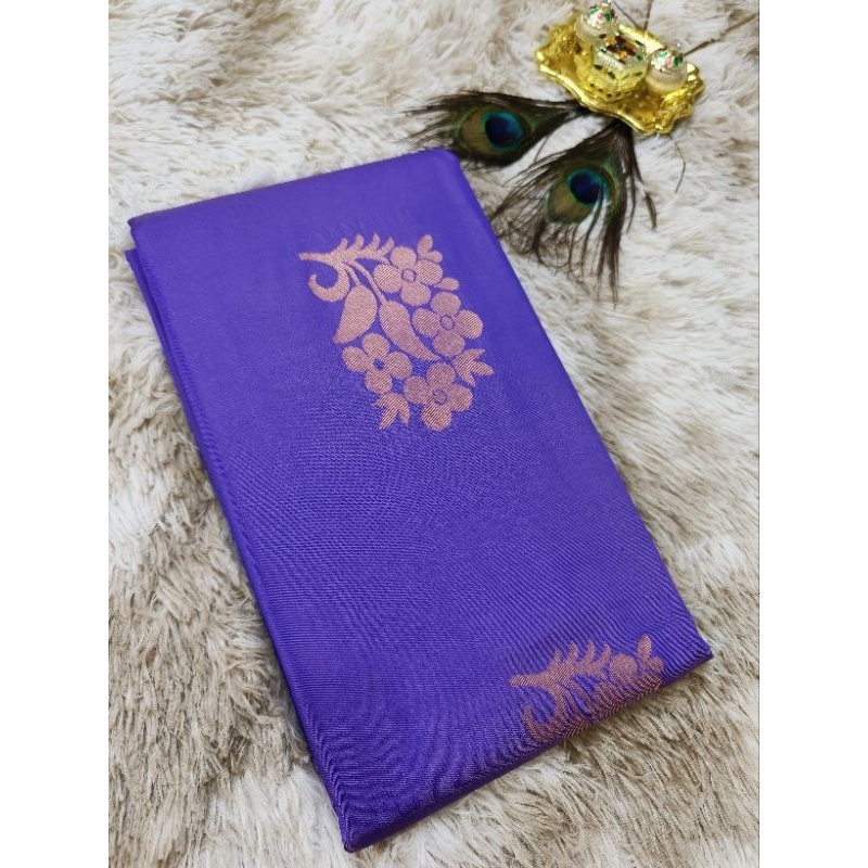 Borderless Kanchi Soft Silk Sarees (Lilac) | Shopee Singapore
