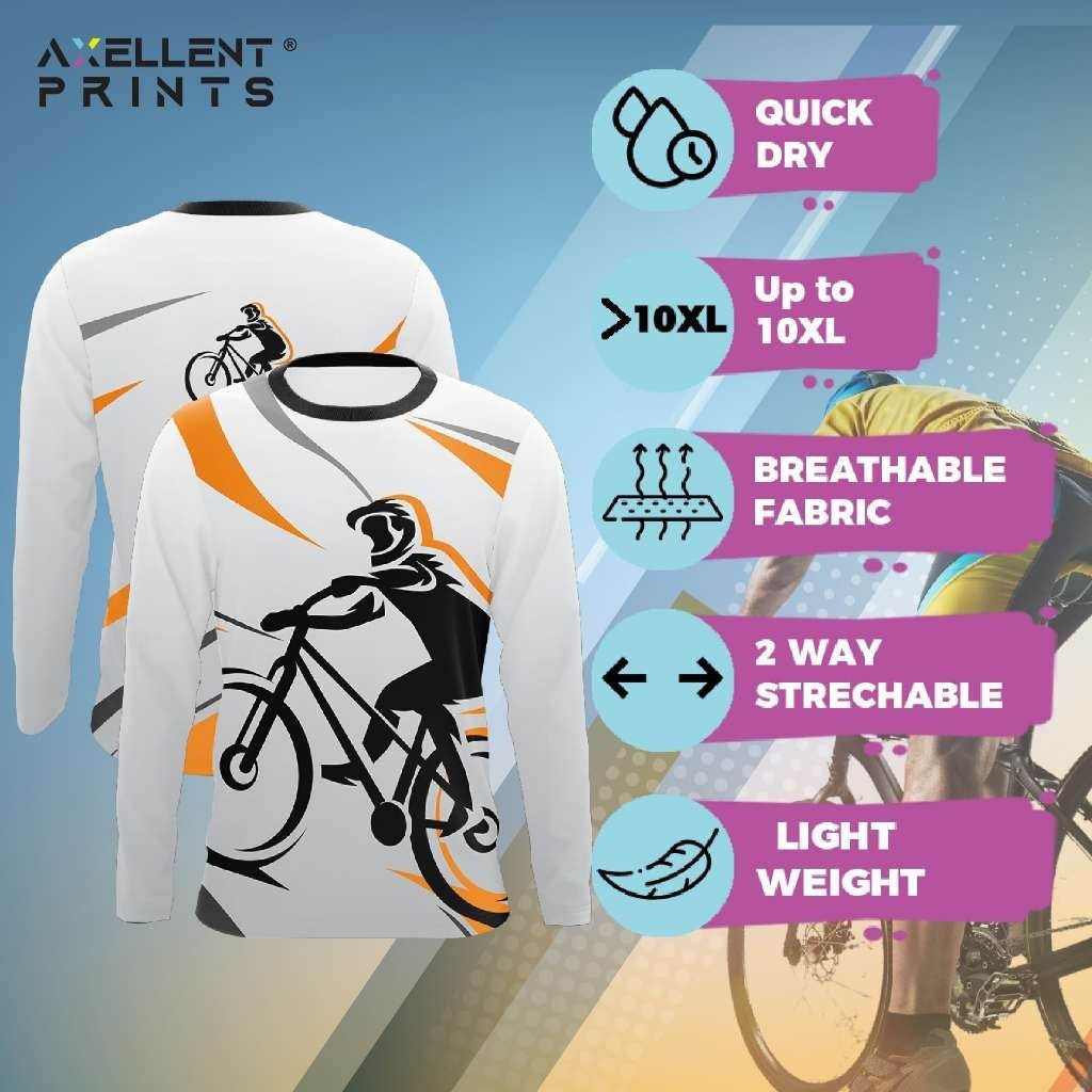 Axellent Prints Urban Spin Cycling Pattern Grey Kelabu baju jersey ...