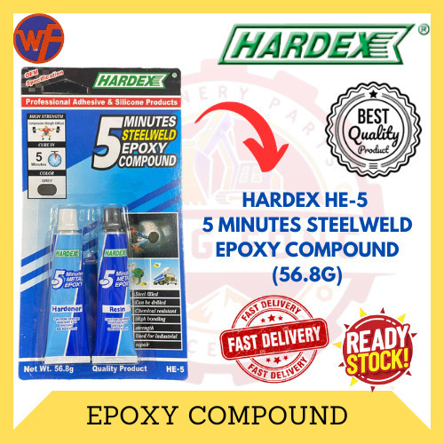 Hardex 5 Minutes Steelweld Epoxy Compound (20g/56.8g) HE-52/HE-5 (2TON ...