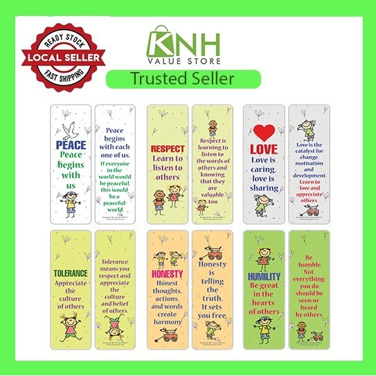 Good Values Bookmarks for Kids Series 1 (6-Pack) | Shopee Singapore