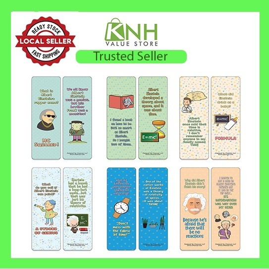 Funny Albert Einstein Jokes Bookmark (6-Pack) | Shopee Singapore