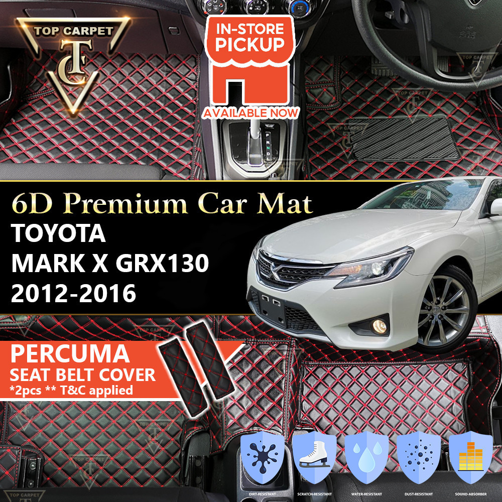 TOYOTA MARK X GRX130 ( 2012 - 2016 ) 6D PU Leather Car Carpet VIP Car ...