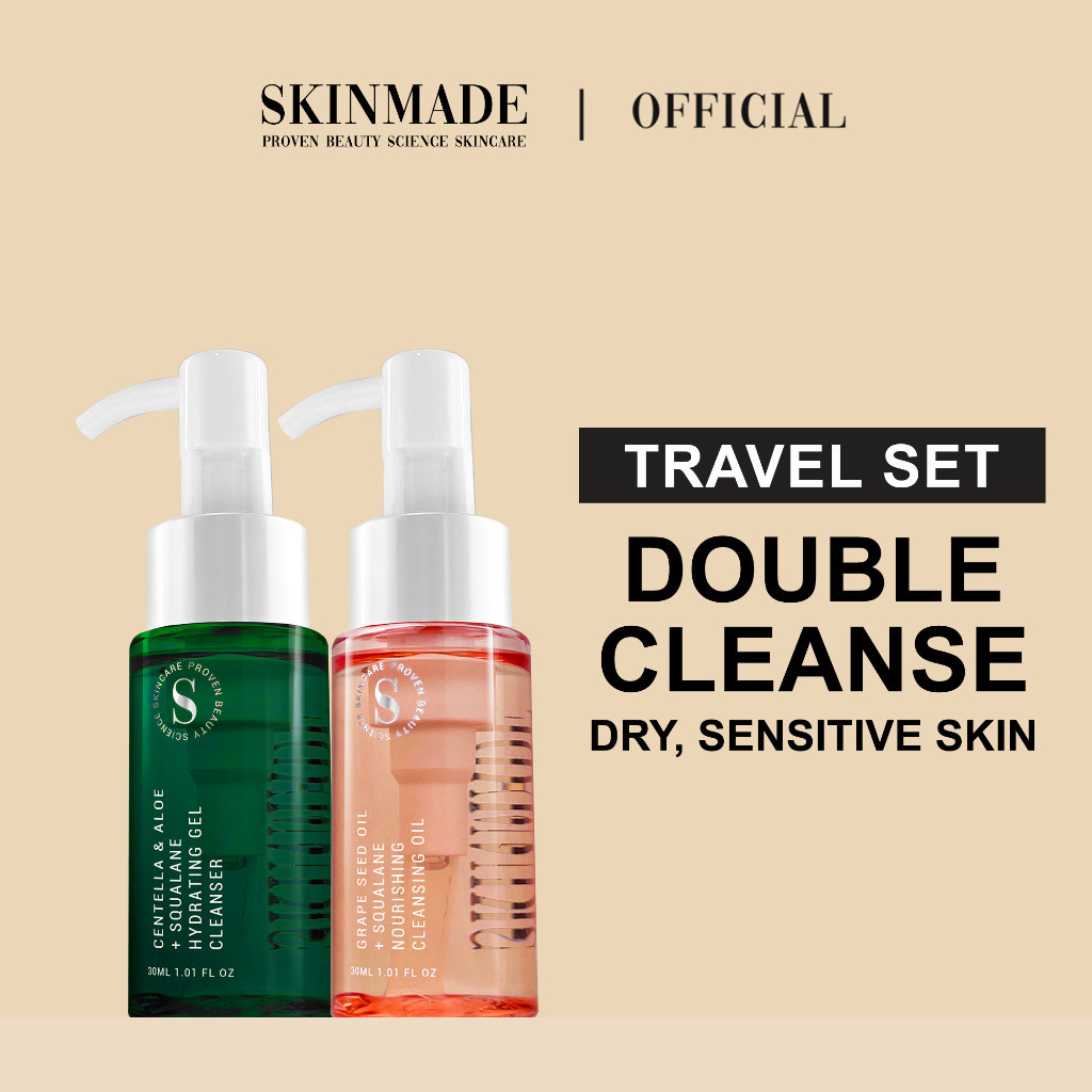 SKINMADE Travel Size Combo Twin Pack Facial Double Cleanser (30ml ...
