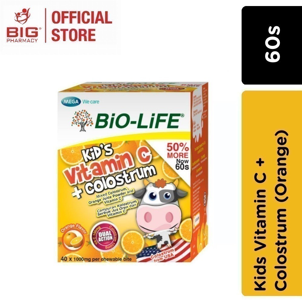 Biolife Kids Vitamin C + Colostrum (Orange) 60s | Shopee Singapore