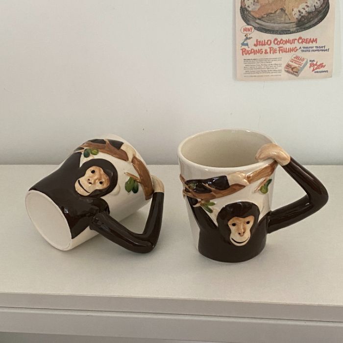 Cute and Funny Gorilla Cup Ugly Cute Mug Hand-painted Grotesque Cup ...