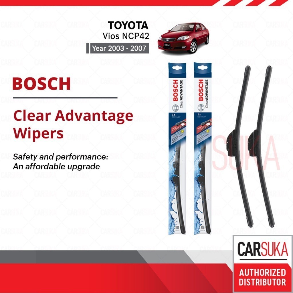 Bosch Clear Advantage U Hook Wiper Set for Toyota Vios NCP42 (BCA20 ...