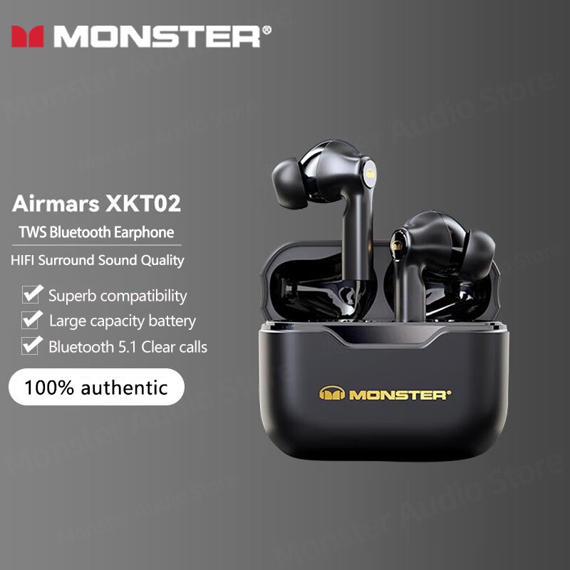 Monster XKT02 Bluetooth Earphone Wireless Earphone Gaming HIFI Sound ...