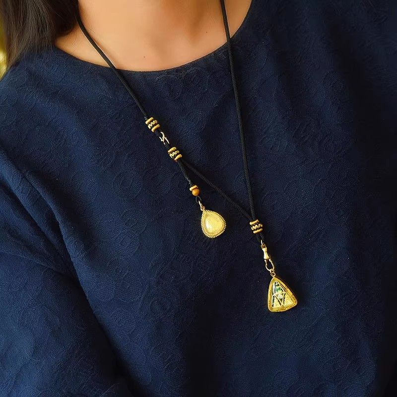 New Thailand Amulet Chain Design Golden Tiger Eye Stone Side Two ...