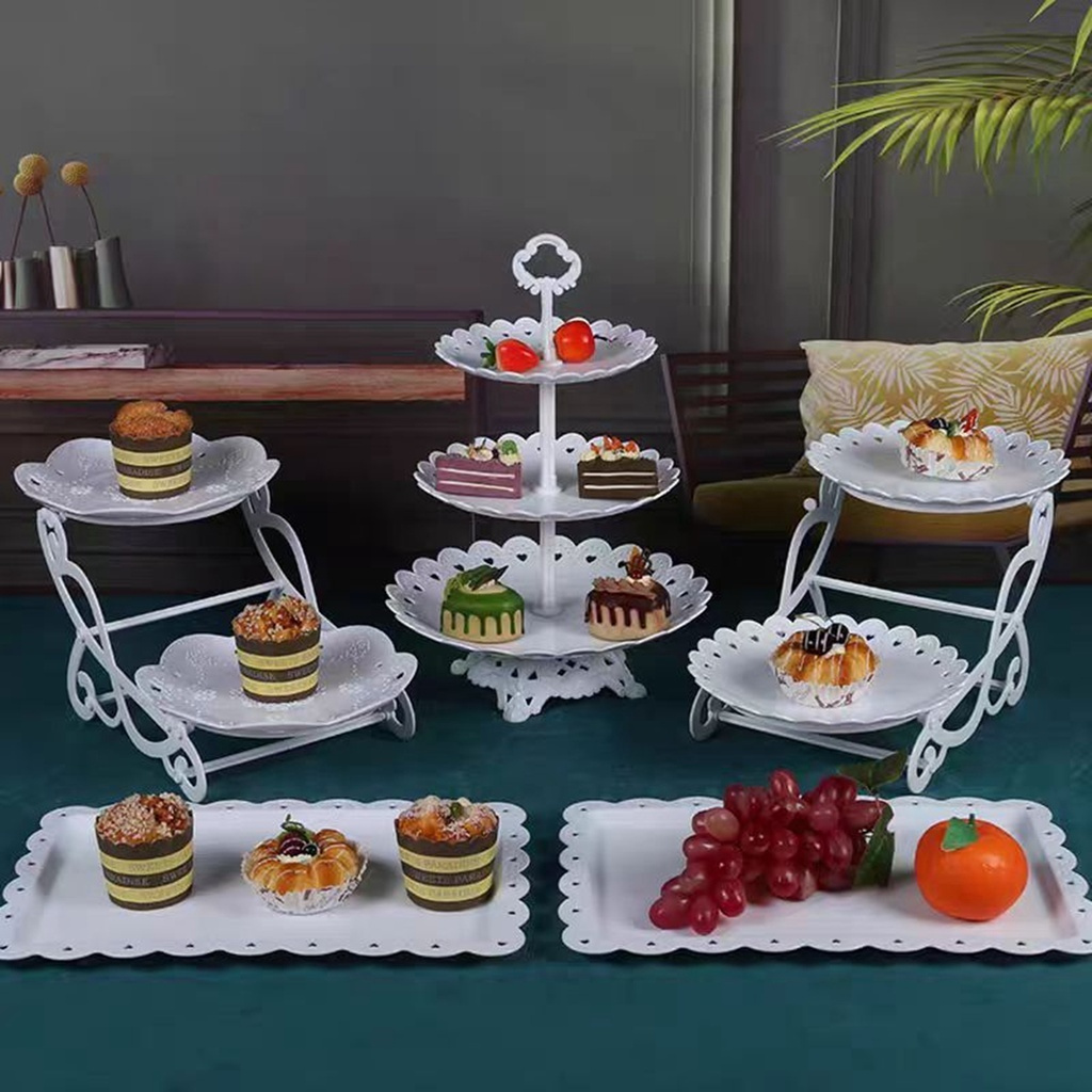 Dessert Table Birthday Cake Display Stand Plastic Multi-layer Dessert ...