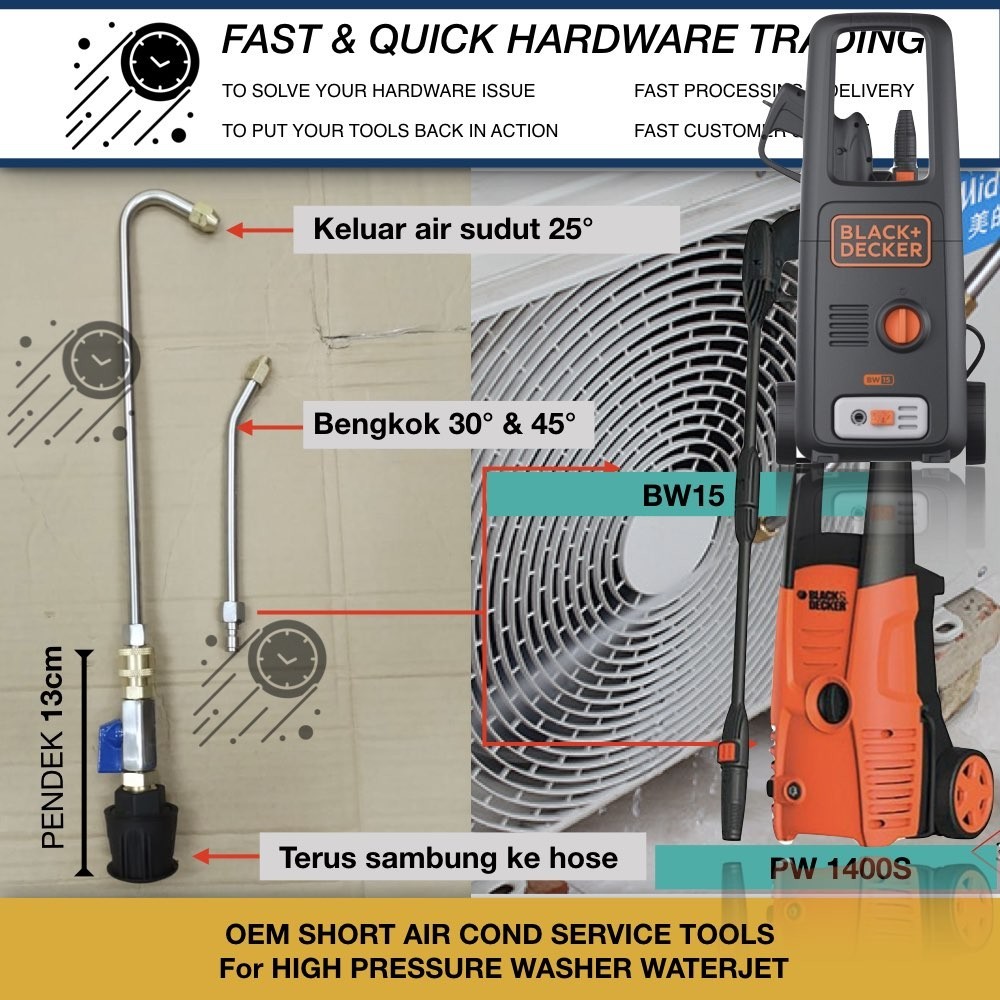 CUCI AIR COND KIT 30 45 STAINLESS STEEL BW15 PW1400S BLACK DECKER ...
