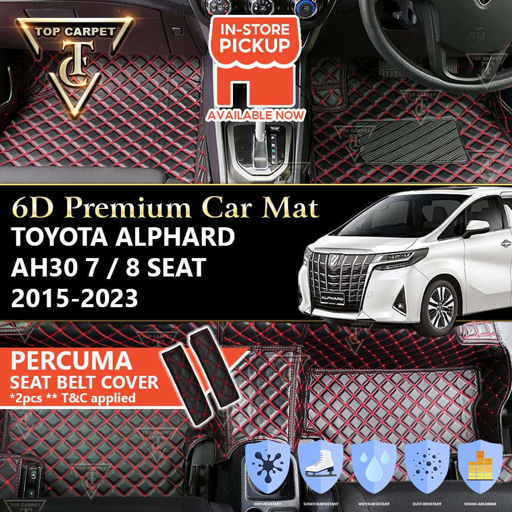 Top Carpet TOYOTA ALPHARD AH30 ( 2015 - 2023 ) 6D PU Leather Car Carpet ...