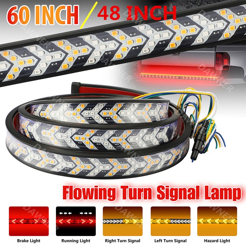 60INCH Truck Tail Strip Tailgate LED Light Bar Reverse Brake Turn ...