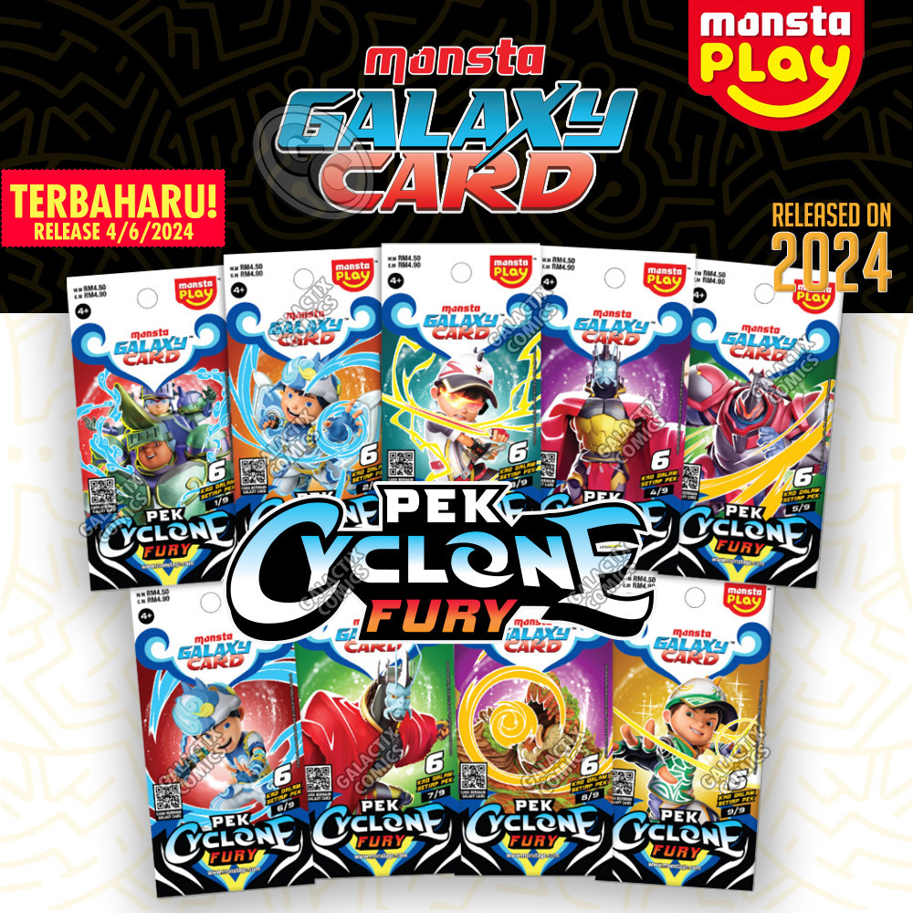 BoBoiBoy Galaxy Card Kad Pek Cyclone Fury 2024 (Full Set) | Shopee ...