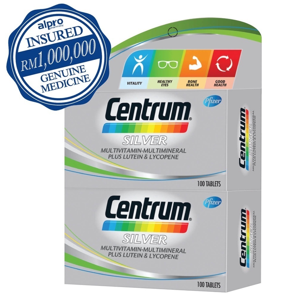 Centrum Silver Multivitamins-Multimineral 2x100s | for 50 Years Old ...